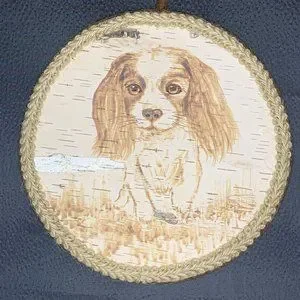 Handmade | Wall Decor | Handmade Birch Bark Pyrography Cavalier Spaniel ...